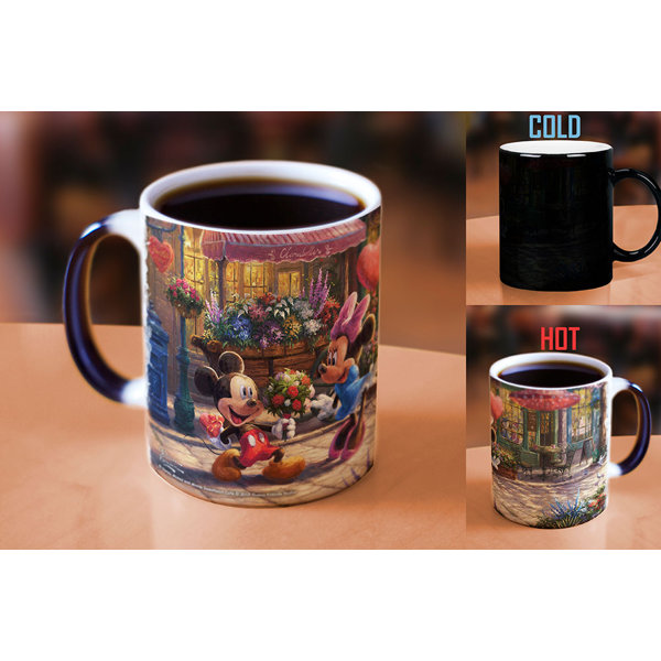 Morphing Mugs Thomas Kinkade Disney's Mickey and Minnie Mouse Sweetheart Cafe Morphing Mugs ...